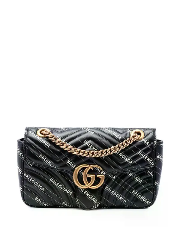 Gucci X Balenciaga The Hacker Project Medium Marmont Shoulder Bag - Black