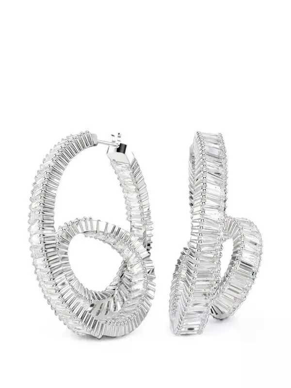 SWAROVSKI Matrix Hoop Earrings - Silver