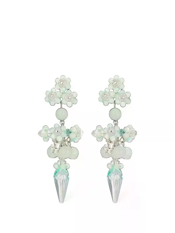 Tory Burch Curiosity Beaded Linear Earrings - Silver