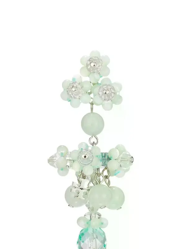 Tory Burch Beaded Floral Clip-on Earrings