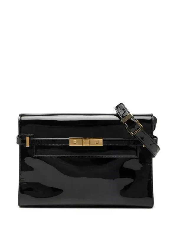 Saint Laurent 2021 Medium Patent Manhattan Shoulder Bag - Black