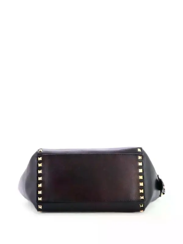 Valentino Garavani Rockstud Rigid Leather Small Tote Bag - Black