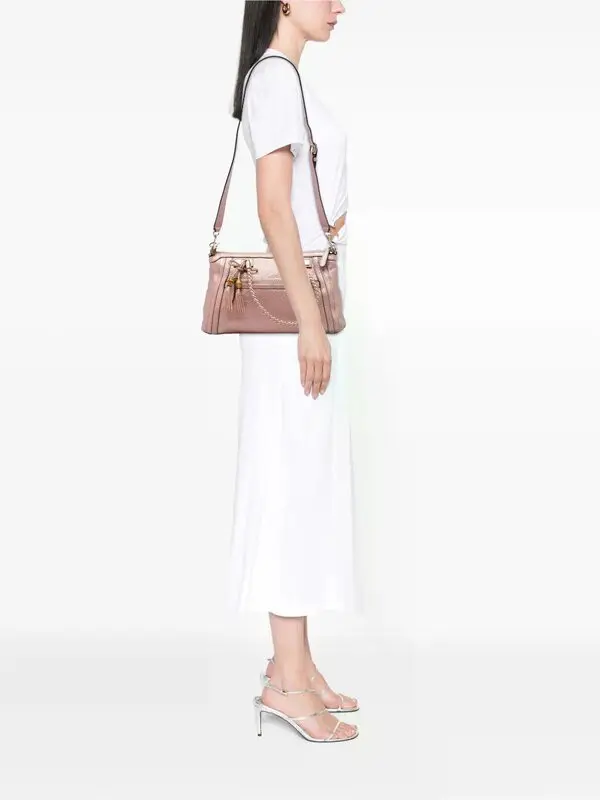 Gucci 2016-2026 Metallic Pebbled Calfskin Bella Satchel - Pink