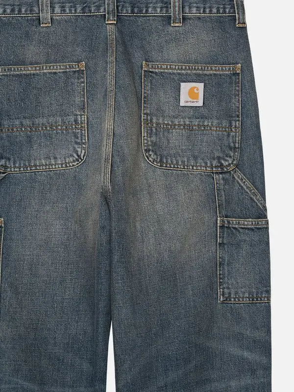 Carhartt Work In Progress Loose Fit Washed Denim Carpenter Pants