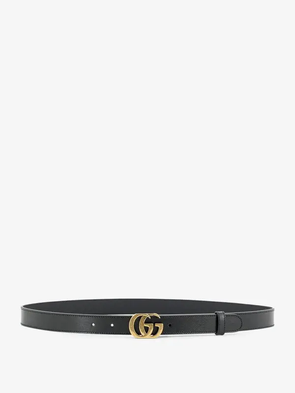Gucci Cut Gg Marmont Leather Belt - Black