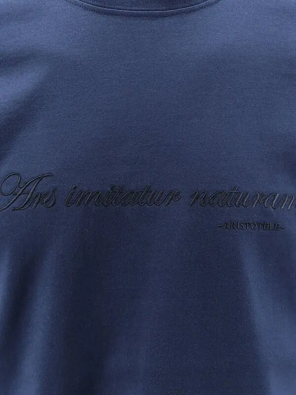 Brunello Cucinelli Cotton Tshirt With Front Embroidery