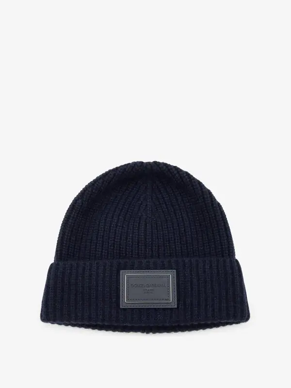 Dolce & Gabbana Ribbed Cashmere Hat - Blue