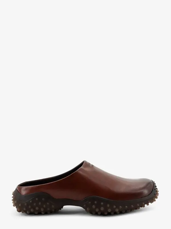 Miu Miu Leather Sabot With Embossed Logo