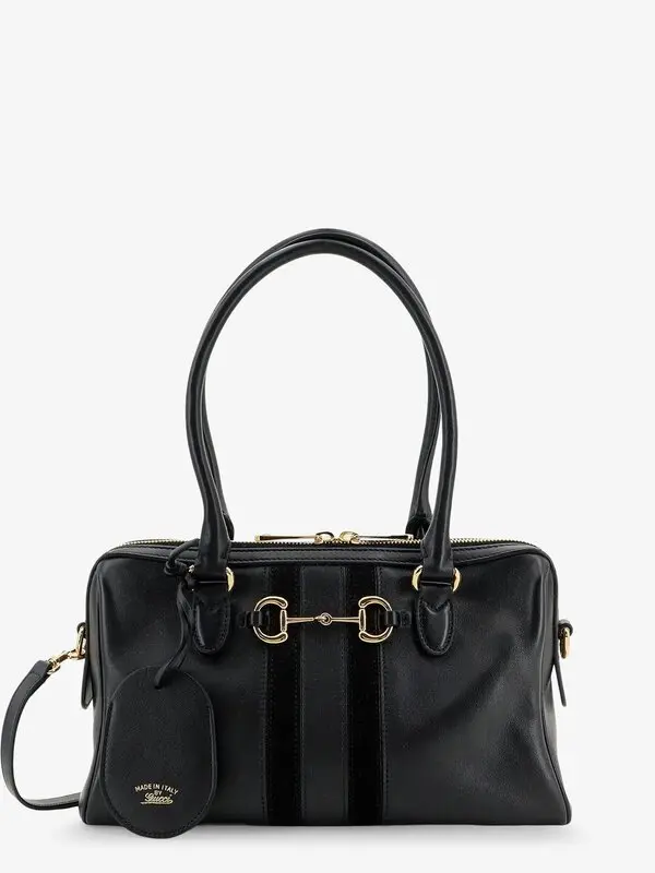 Gucci Leather Horsebit Bauletto Shoulder Bag - Black