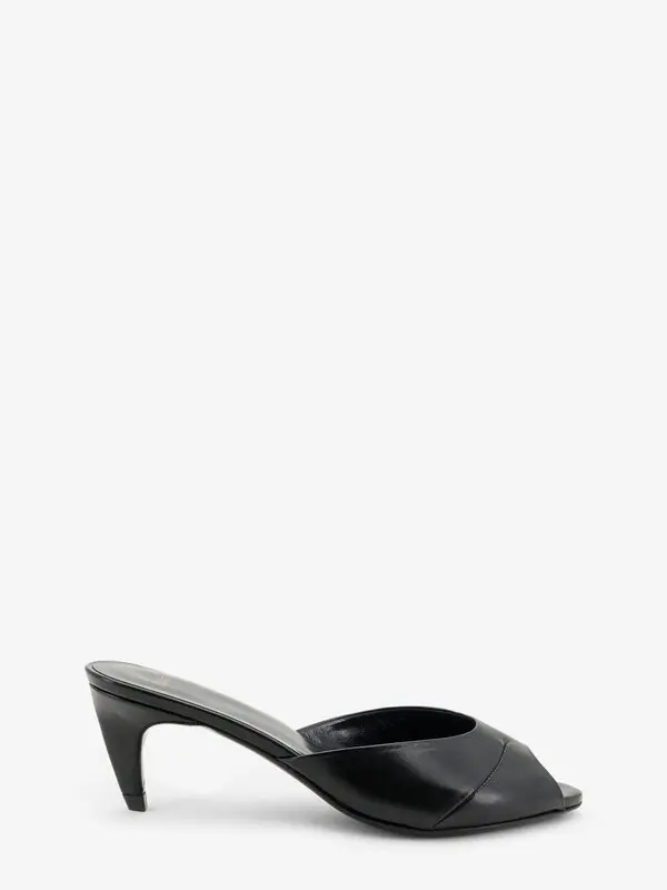 JUDE Leather Cave Mule Sandals - Black