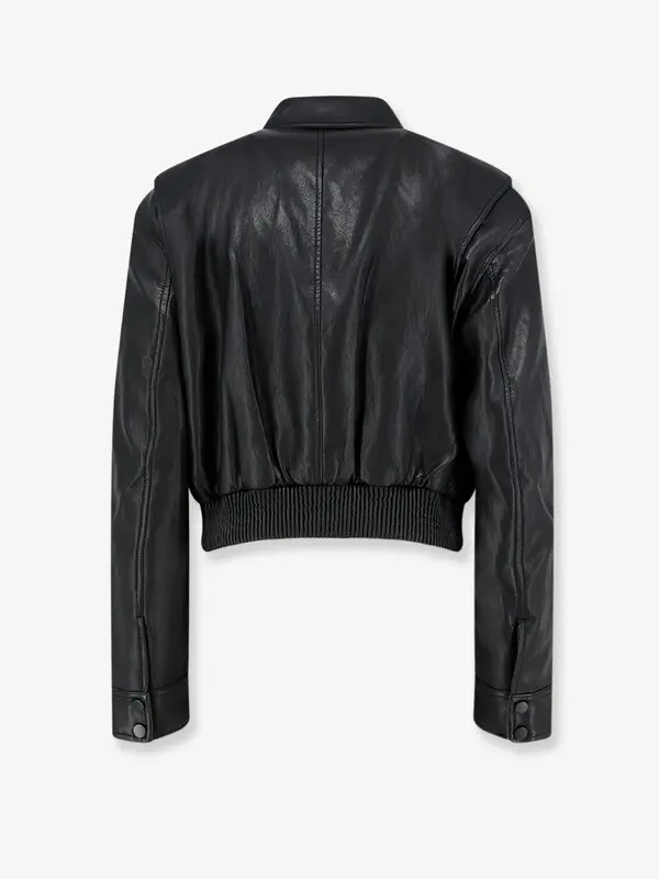 THE FRANKIE SHOP Oversized Leather Bomber Jacket