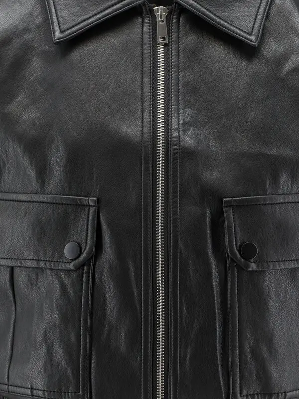 THE FRANKIE SHOP Oversized Leather Bomber Jacket