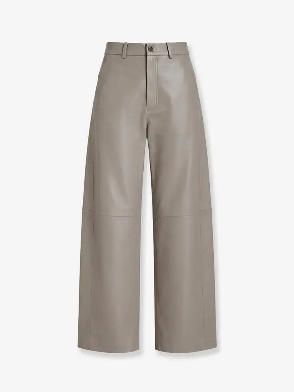 ALYSI Leather Trousers - Grey