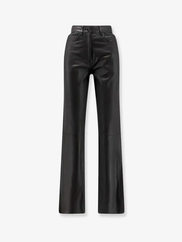 ALYSI Leather Trousers - Brown