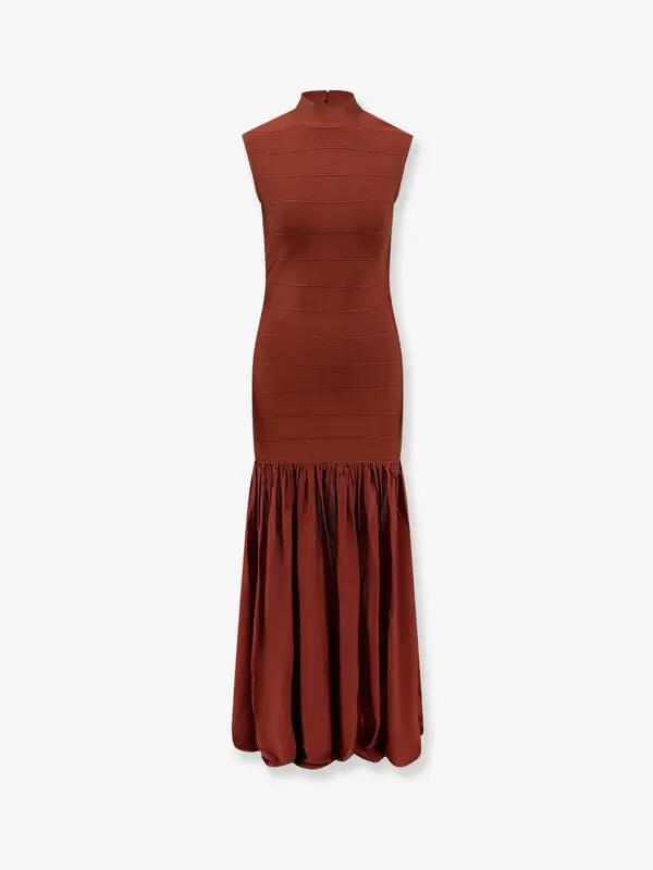 Retrofete Zosima Long Viscose Dress - Brown