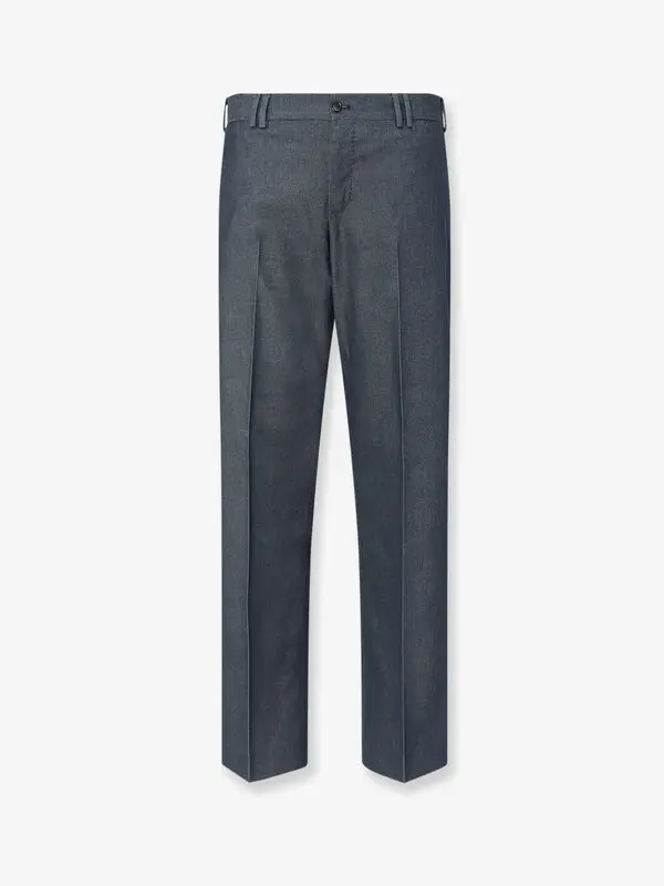 PT TORINO Michael Trousers In A Wool And Cotton Blend - Blue