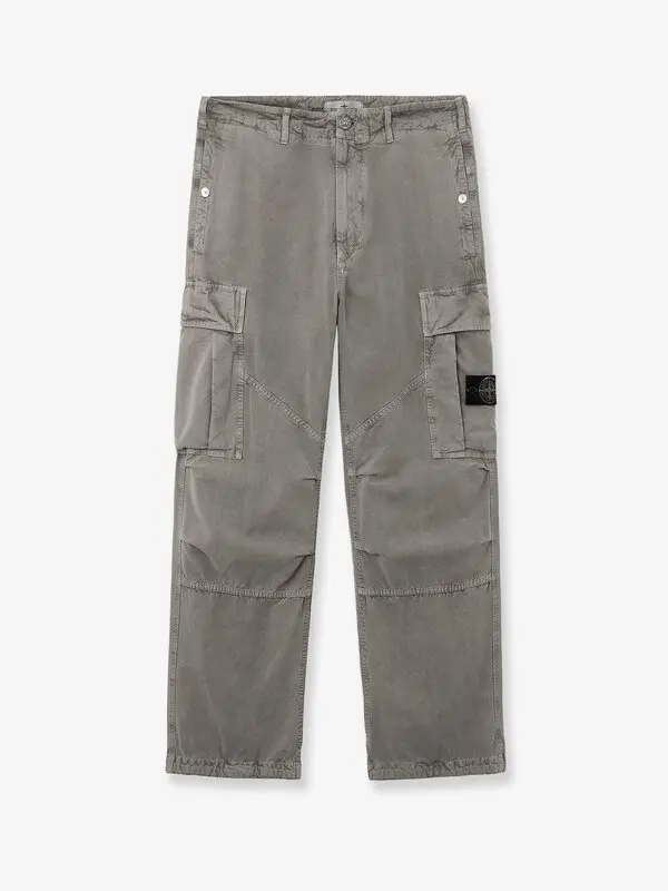 Stone Island Cotton Blend Cargo Pants - Grey