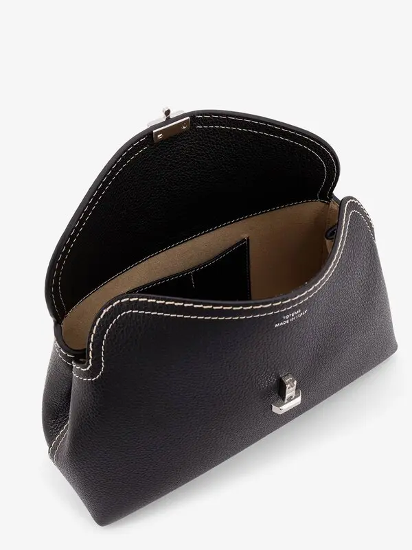 TOTEME Leather Clutch With Contrasting Stitching - Black