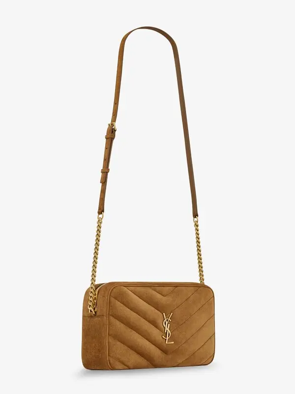 Saint Laurent Loulou Suede Bag With Cassandre Logo