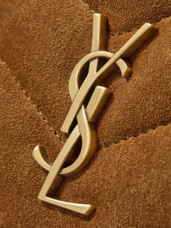 Saint Laurent Loulou Suede Bag With Cassandre Logo