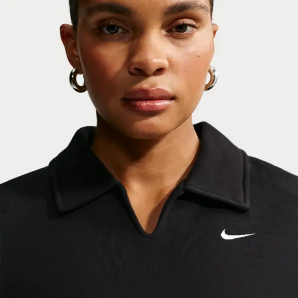 Nike Studio Fleece Medium Weight Oversized Cropped Polo