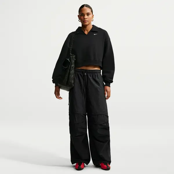 Nike Studio Fleece Medium Weight Oversized Cropped Polo