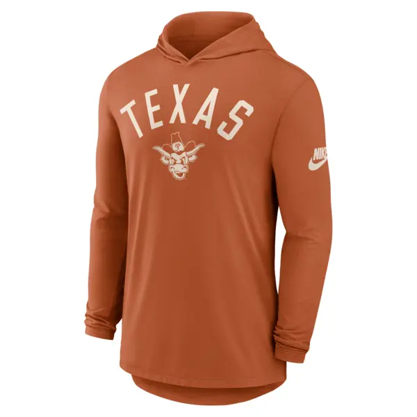 Nike Texas Legacy Arch Dri-fit College Long-sleeve Hooded T-shirt - Orange
