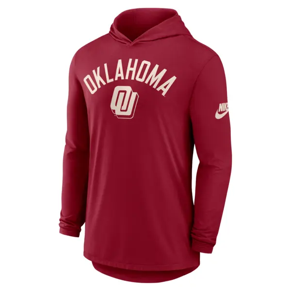 Nike Oklahoma Legacy Arch Dri-fit College Long-sleeve Hooded T-shirt - Red