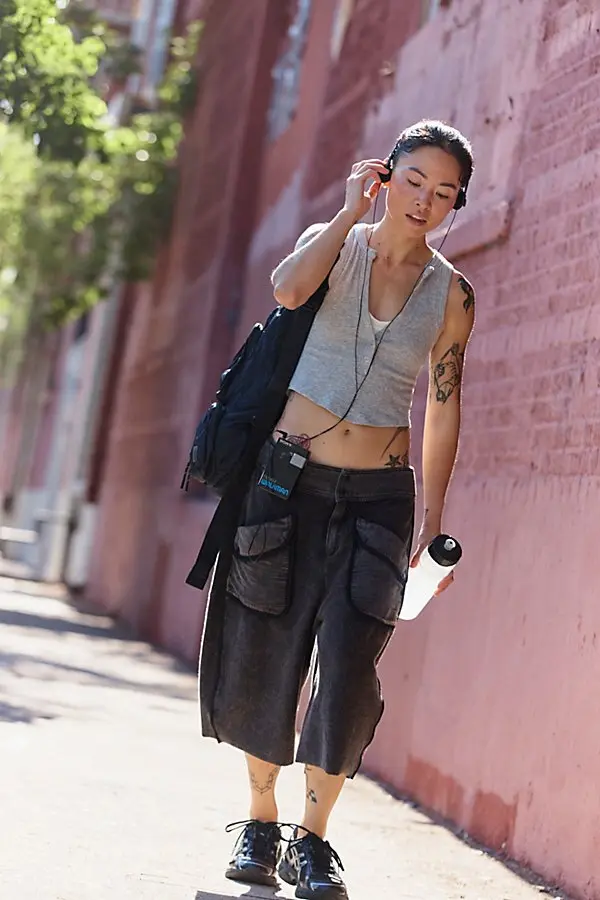 Free People Timko Cropped Pants - Black