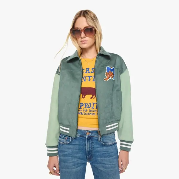 MOTHER Oversized Letterman Jacket - Green