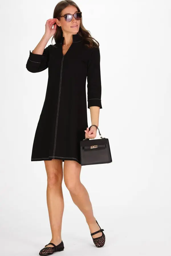 DUFFIELD LANE Victoria Tunic Dress - Black
