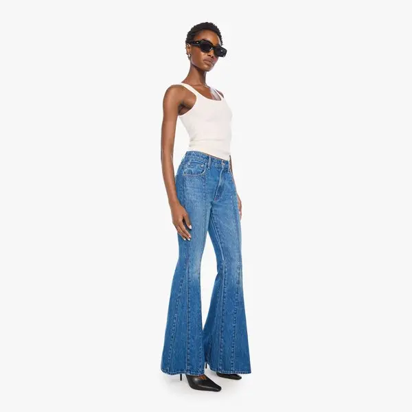 MOTHER Snacks! The Seamed Dollop Heel On Tap Jeans - Blue
