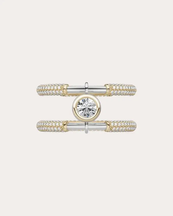 CHELSEA GABRIELLE Diamond Two-tone Elektra Ring
