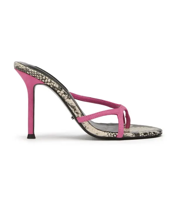 TONY BIANCO Dima Stiletto Mule Sandal - Fuchsia/ecru Snake