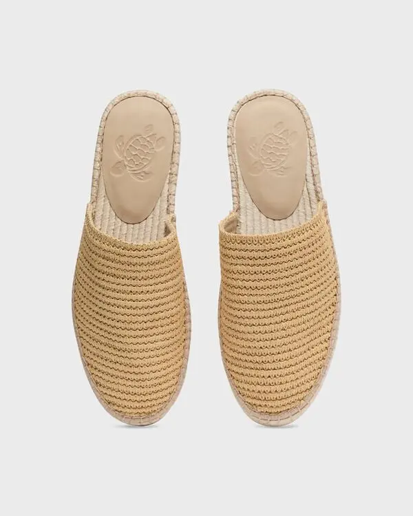 Vilebrequin Raffiaeffect Slides Solid Shoes Celino2 - Beige