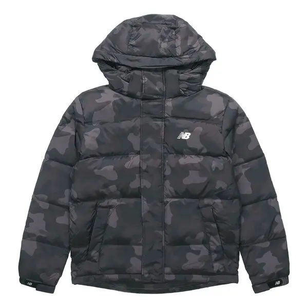 NEW BALANCE Winter Camouflage Down Parka Asia Sizing 'grey Black - Grey/black