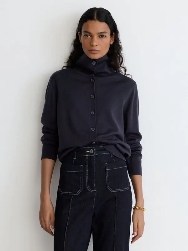 REISS Gale Cardigan - Navy