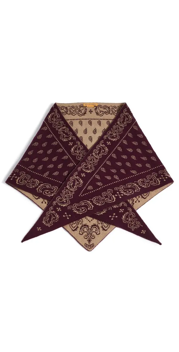 Guest In Residence The Wild Rag Triangle Scarf - Fig/camel