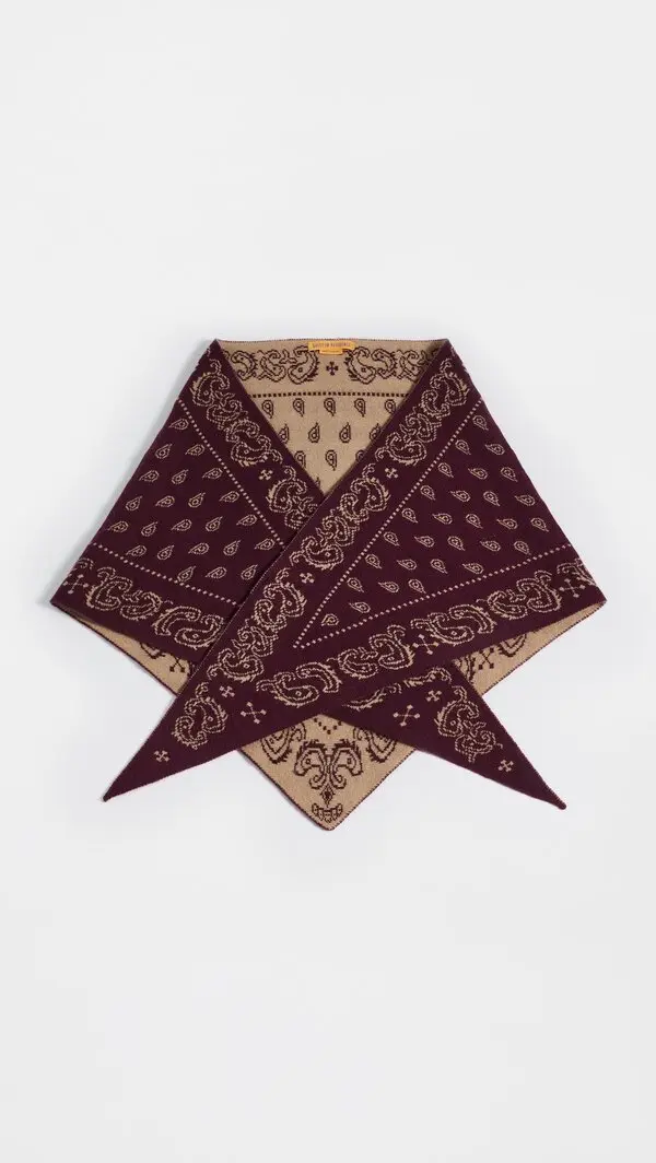 Guest In Residence The Wild Rag Triangle Scarf - Fig/camel