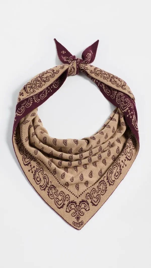 Guest In Residence The Wild Rag Triangle Scarf - Fig/camel