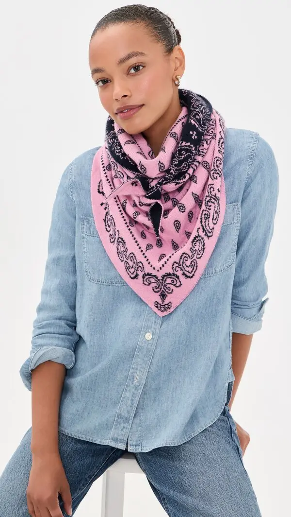 Guest In Residence The Wild Rag Triangle Cashmere Scarf - Sprinkle/midnight