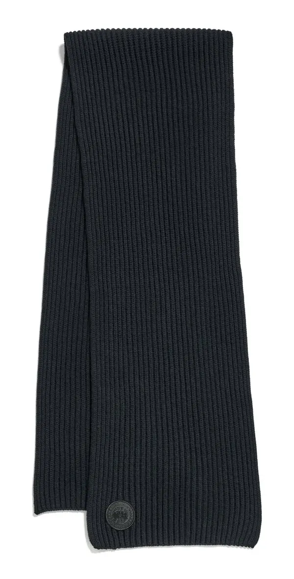 Canada Goose Cashmere Blend Rib Scarf - Black