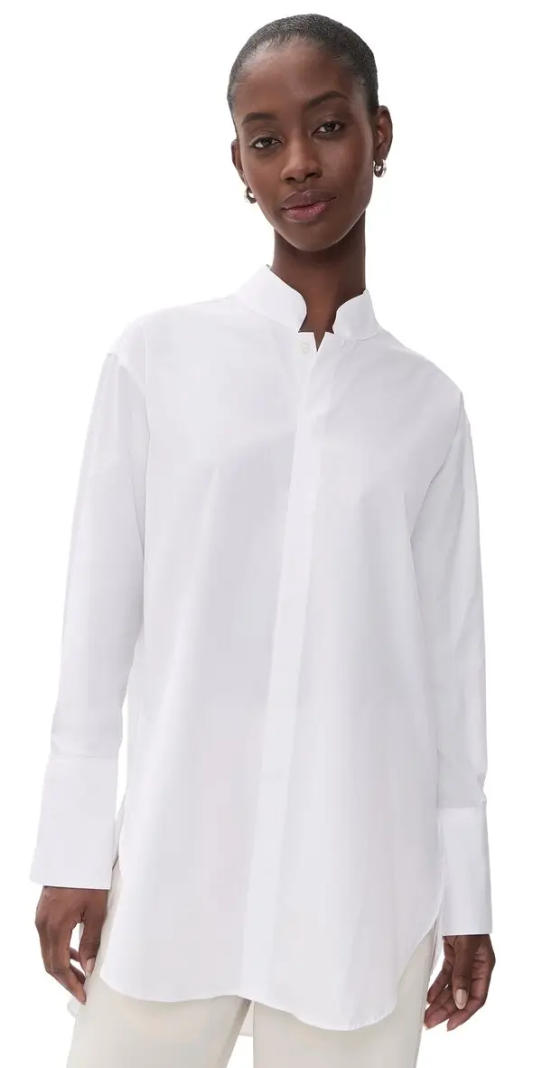 Comme Si Mandarin Collar Shirt - White