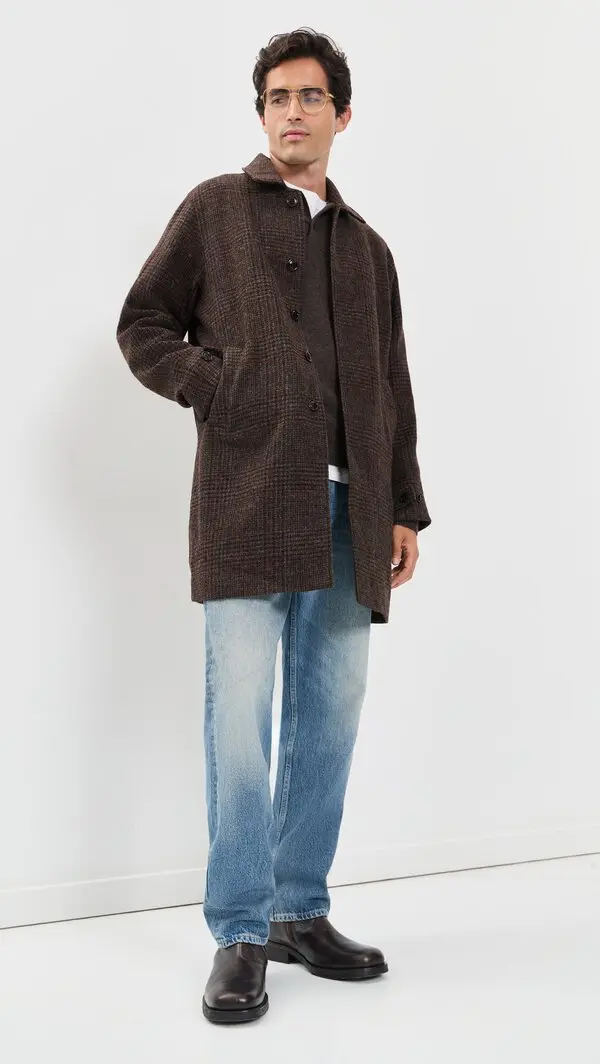 Barbour Lorden Check Wool Overcoat