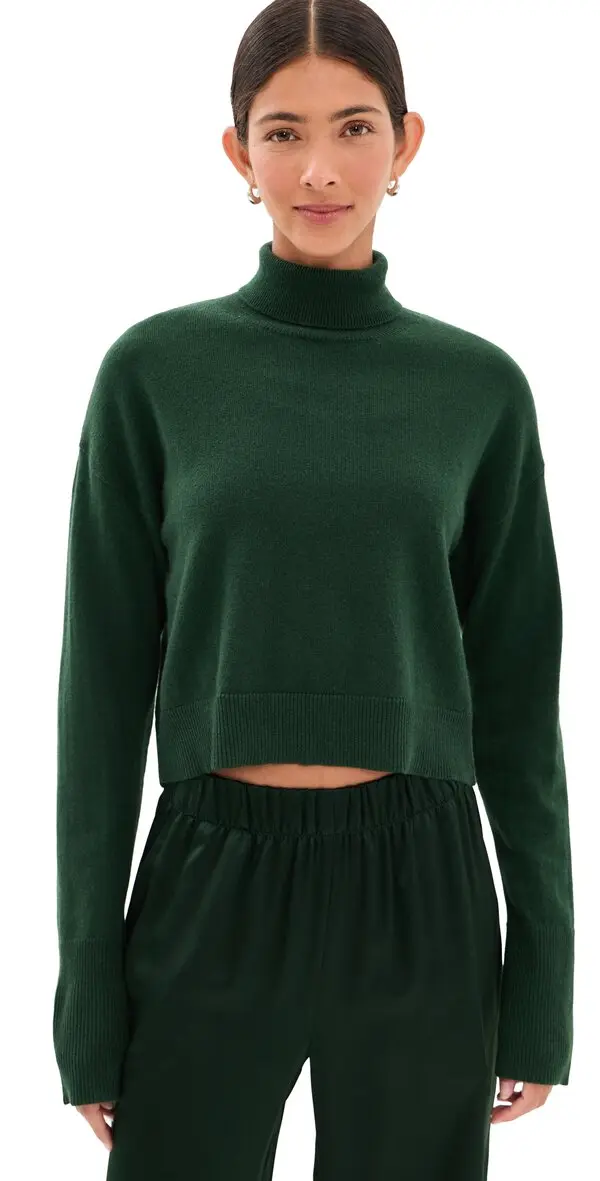 Sablyn Sable Turtleneck Cashmere Sweater - Hunter Green