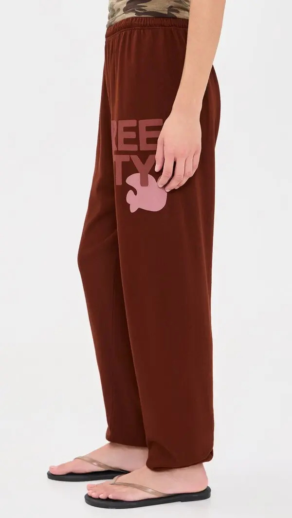 FREECITY Graphic Print Sweatpants - Rusty Rabbit