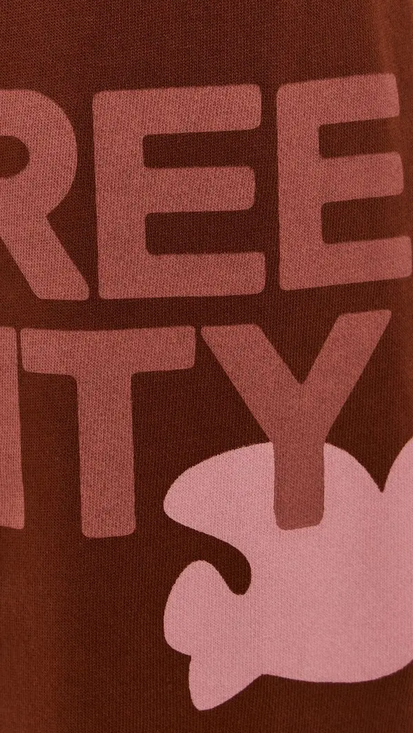 FREECITY Graphic Print Sweatpants - Rusty Rabbit