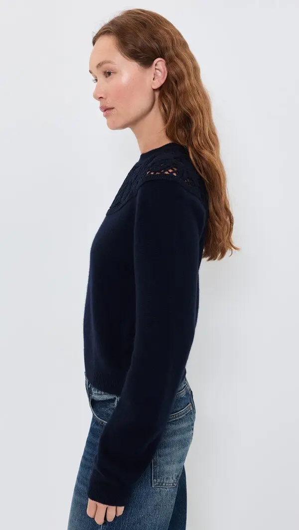 FRAME The Lace Gathered Sweater