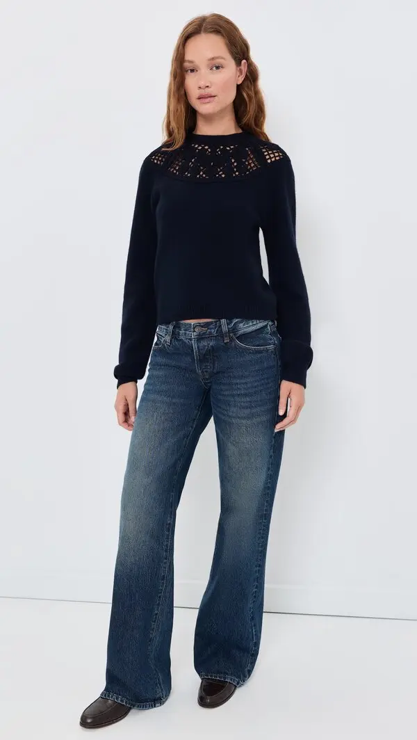 FRAME The Lace Gathered Sweater