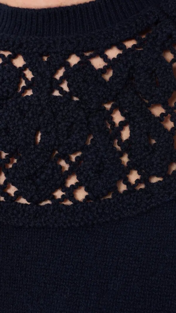 FRAME The Lace Gathered Sweater